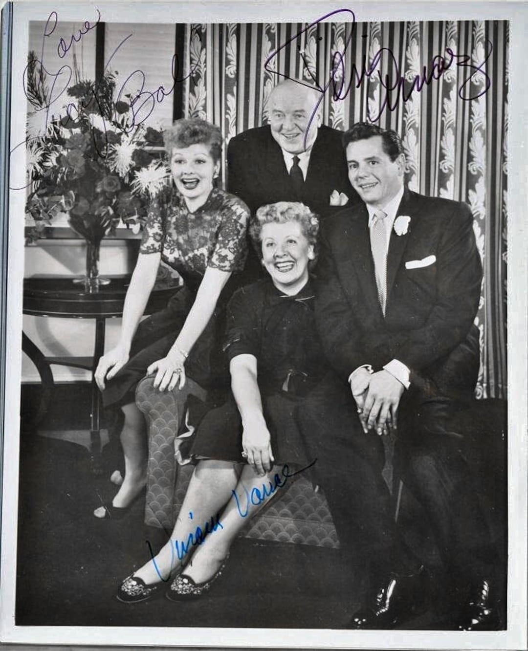 I Love Lucy Cast Signed Photo X3 -lucille Ball, Desi Arnaz, Vivian ...