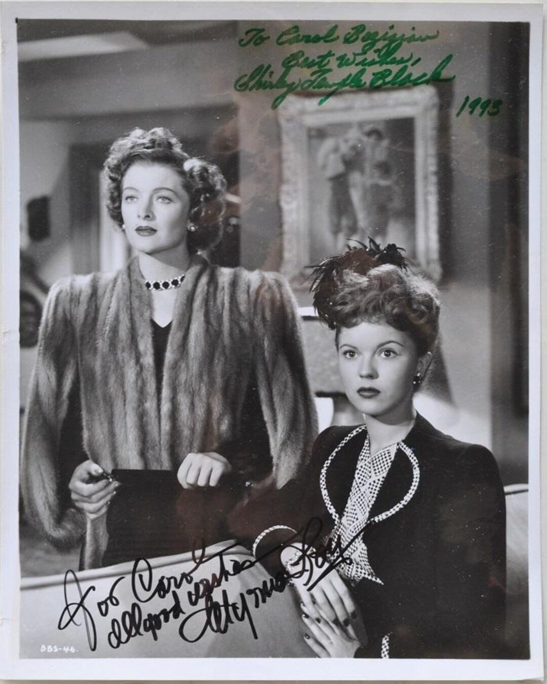 Shirley Temple & Myrna Loy Signed Photo – Bachelor and the Bobby Soxer ...