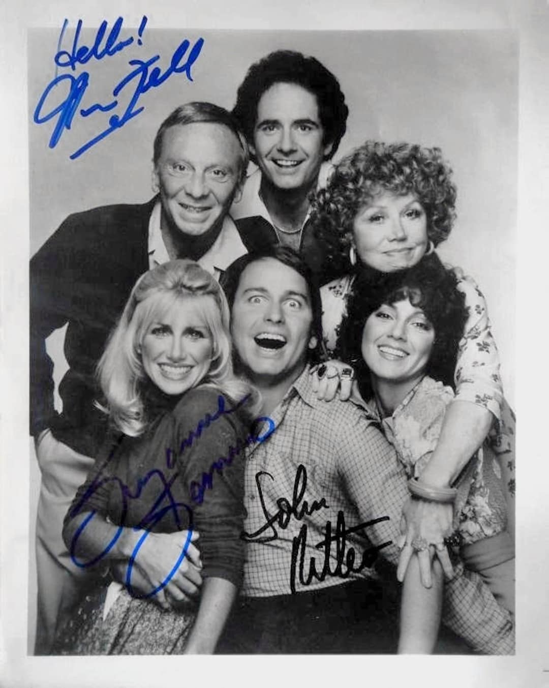 Three's Company Cast Signed Photo X3 - John Ritter, Susan Somers ...