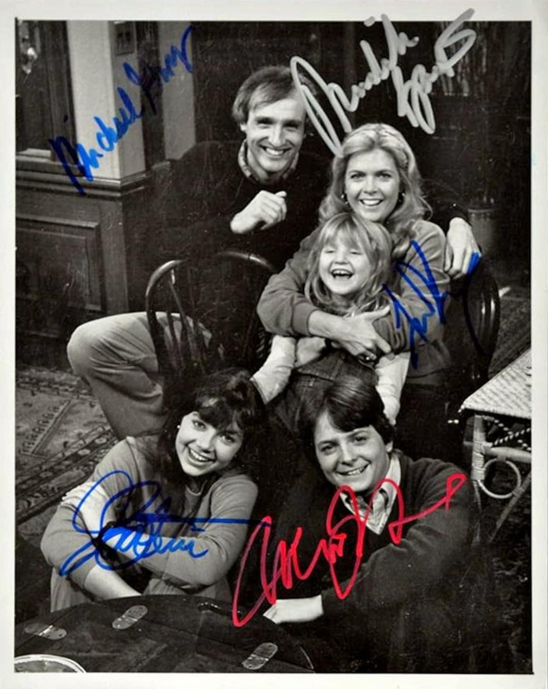 Family Ties Cast Signed Photo X5 - Michael J. Fox, Justine Bateman ...