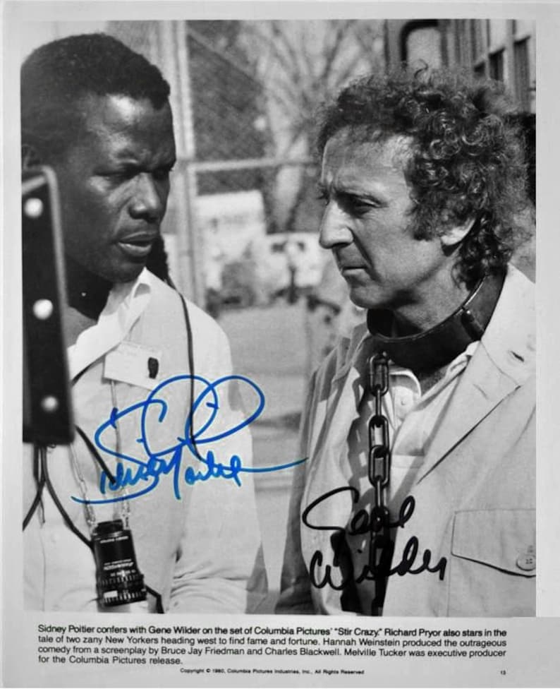 Gene Wilder & Sidney Poitier Signed Photo – Stir Crazy W/COA - Etsy