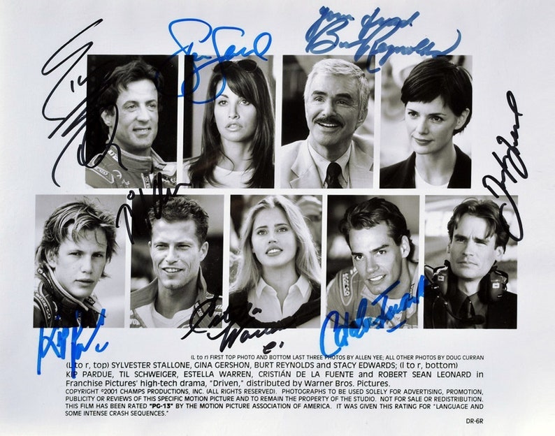 Sylvester Stallone and Cast of DRIVEN Signed Photo X8 - Gina Gershon ...