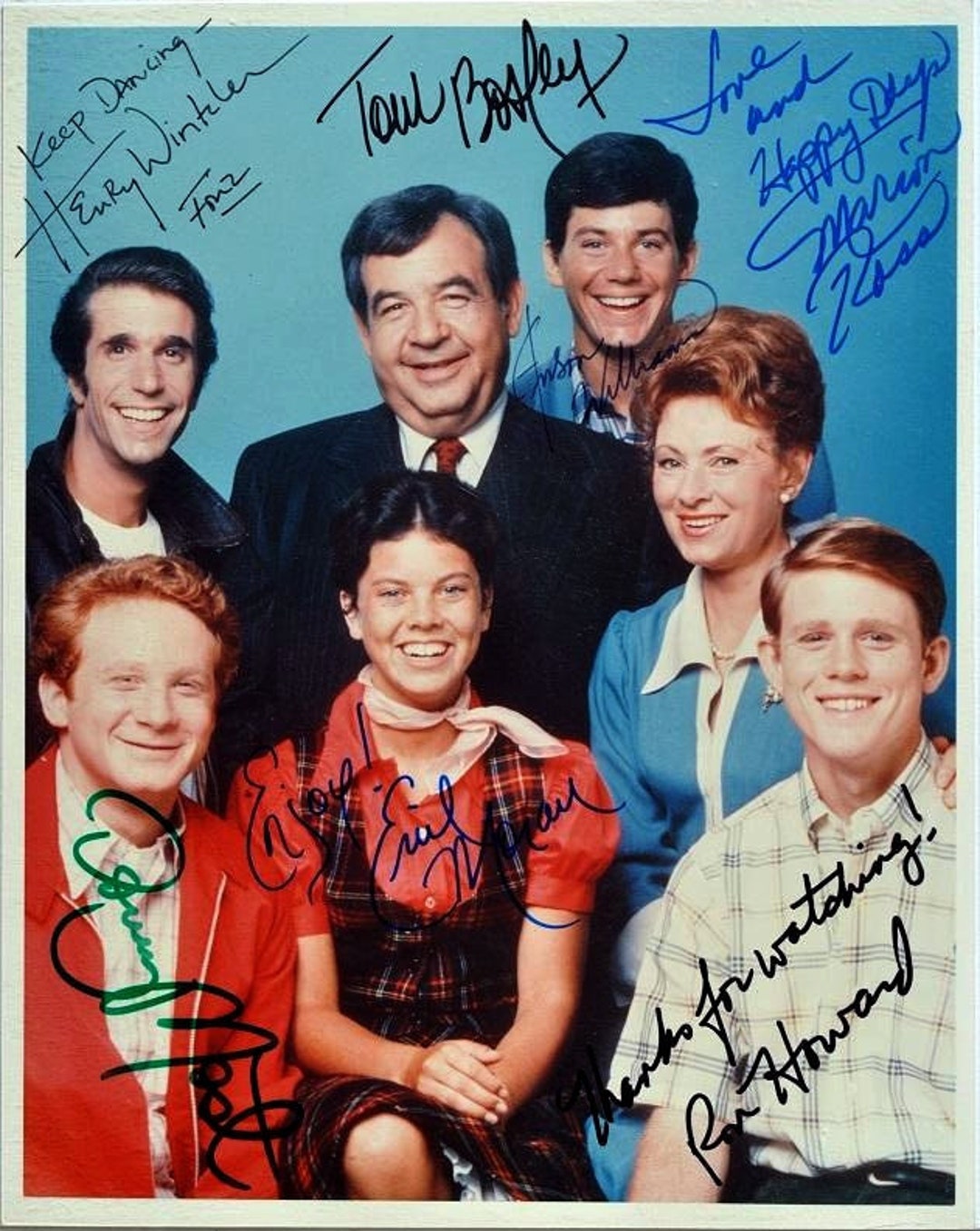 Happy Days Cast Signed Photo X7 - Ron Howard, Henry Winkler, Marion ...
