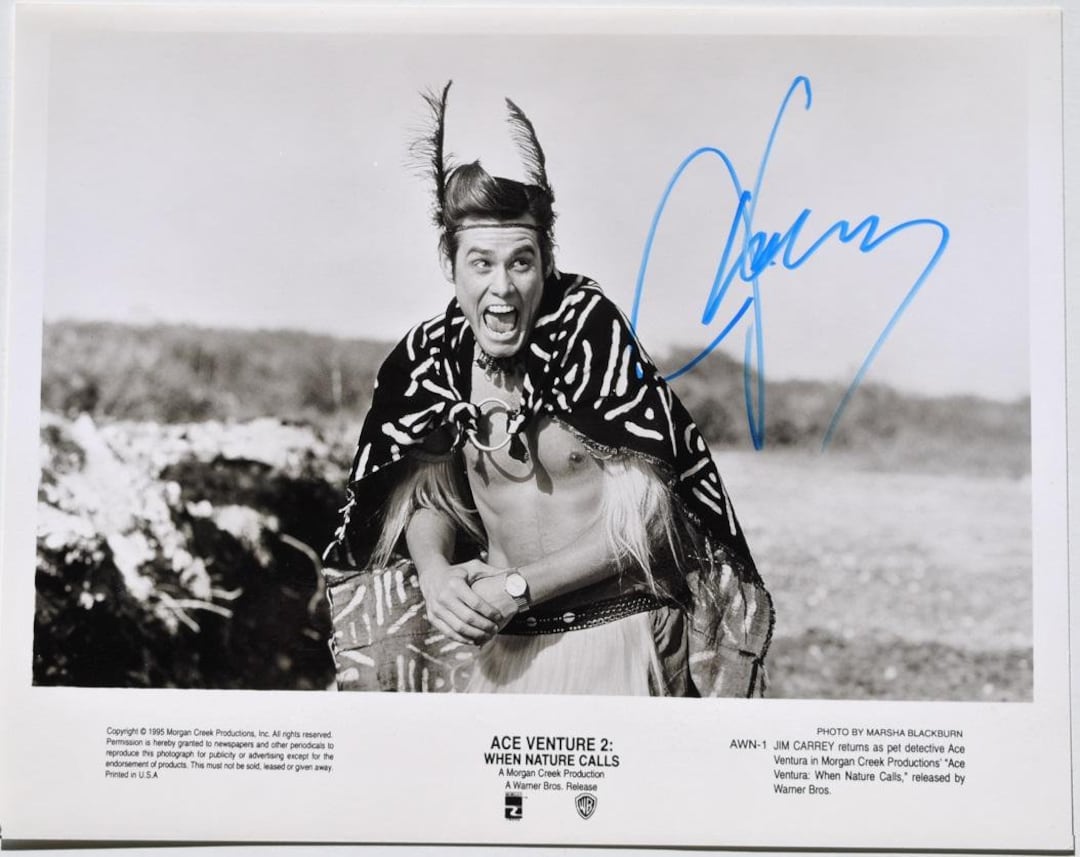 Jim Carrey Signed Photo Ace Ventura: Pet Detective When Nature Calls W ...