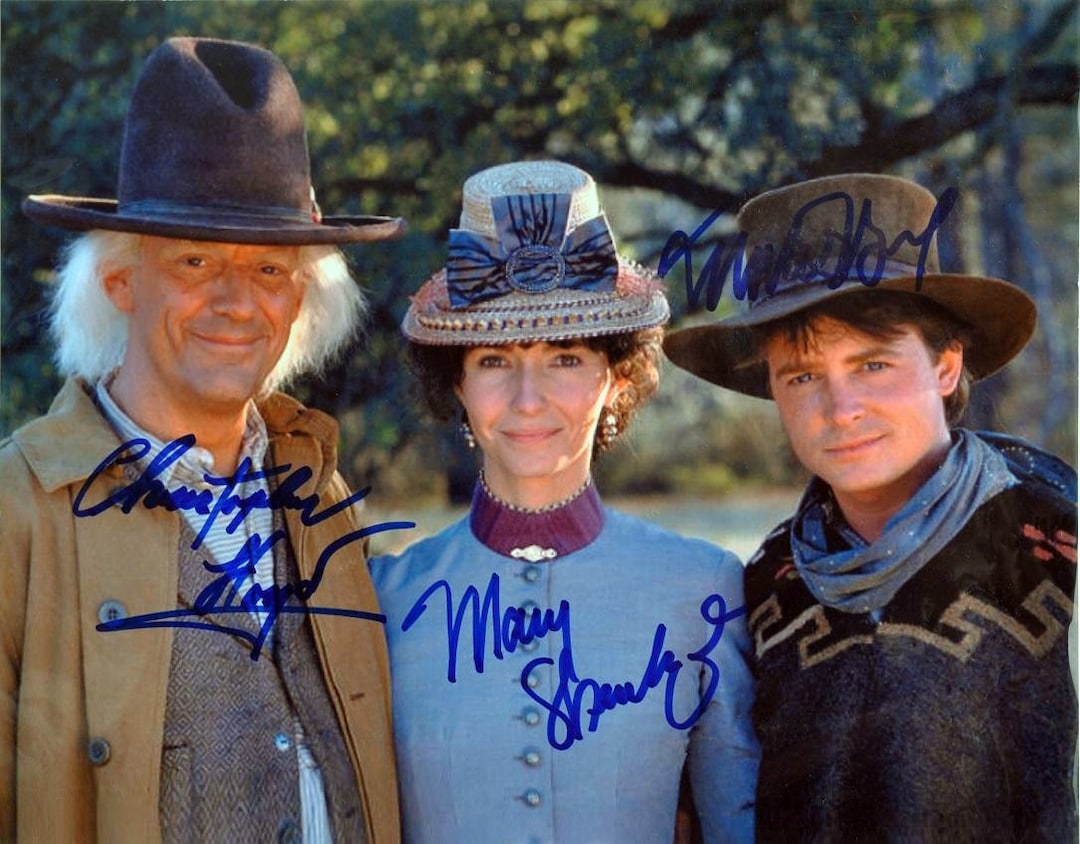 Back to the Future III Cast Signed Photo Michael J. Fox , Christopher ...
