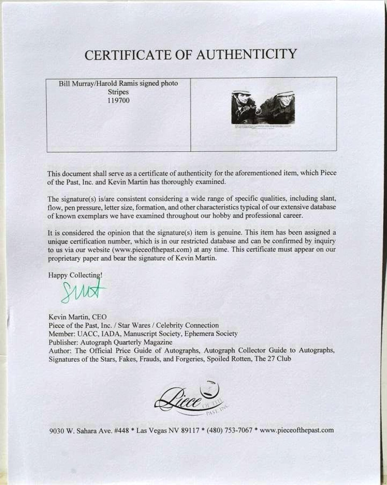 Stripes Cast Signed Photo X2 – Bill Murray & Harold Ramis W/COA - Etsy