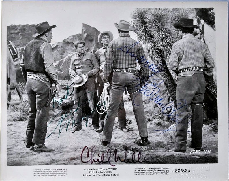 Audie Murphy, Lee Van Cleef Cast, Chill Wills - Tumbleweed - W/COA - Etsy