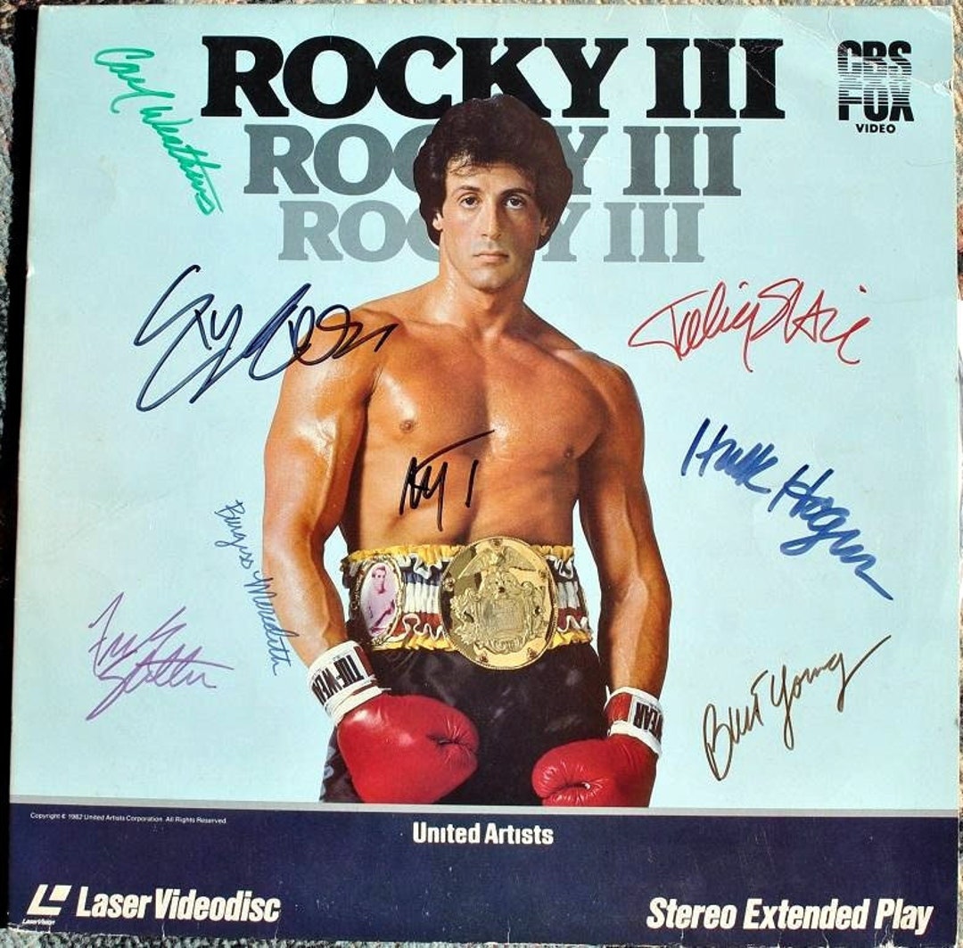 Rocky III Cast Signed Laserdisc X8 Sylvester Stallone Talia - Etsy