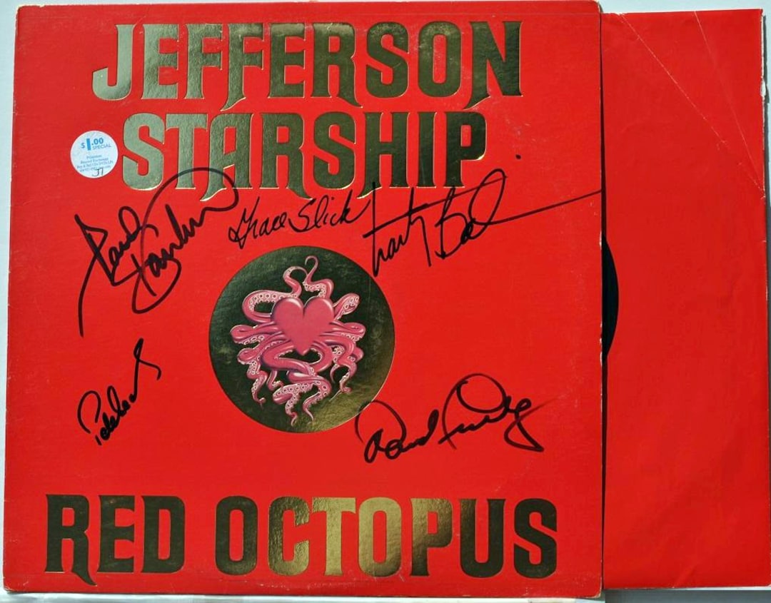 Jefferson Starship - Red Octopus Signed Album X5 - Grace Slick, Marty ...
