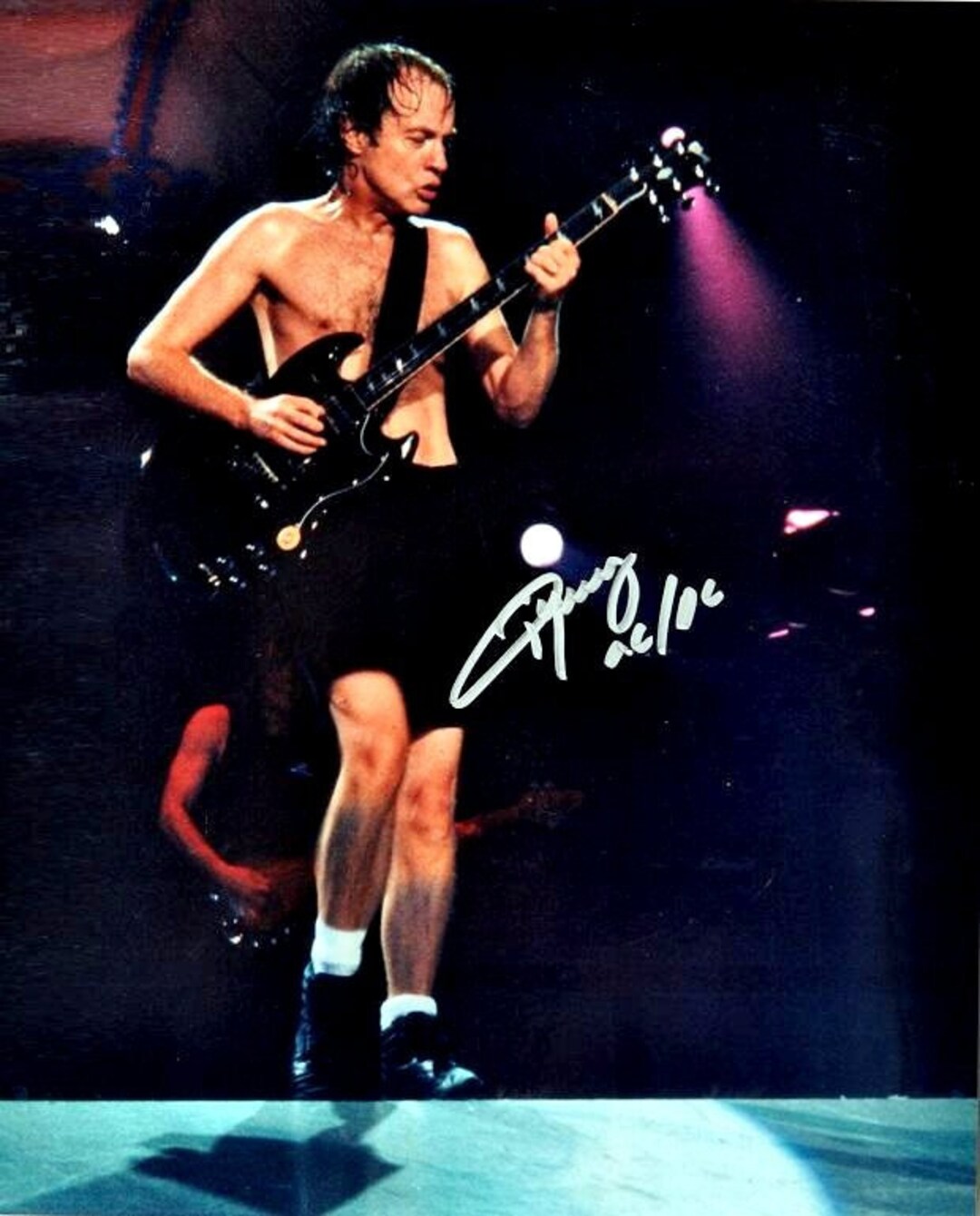 Angus Young Signed Photo AC/DC W/COA - Etsy