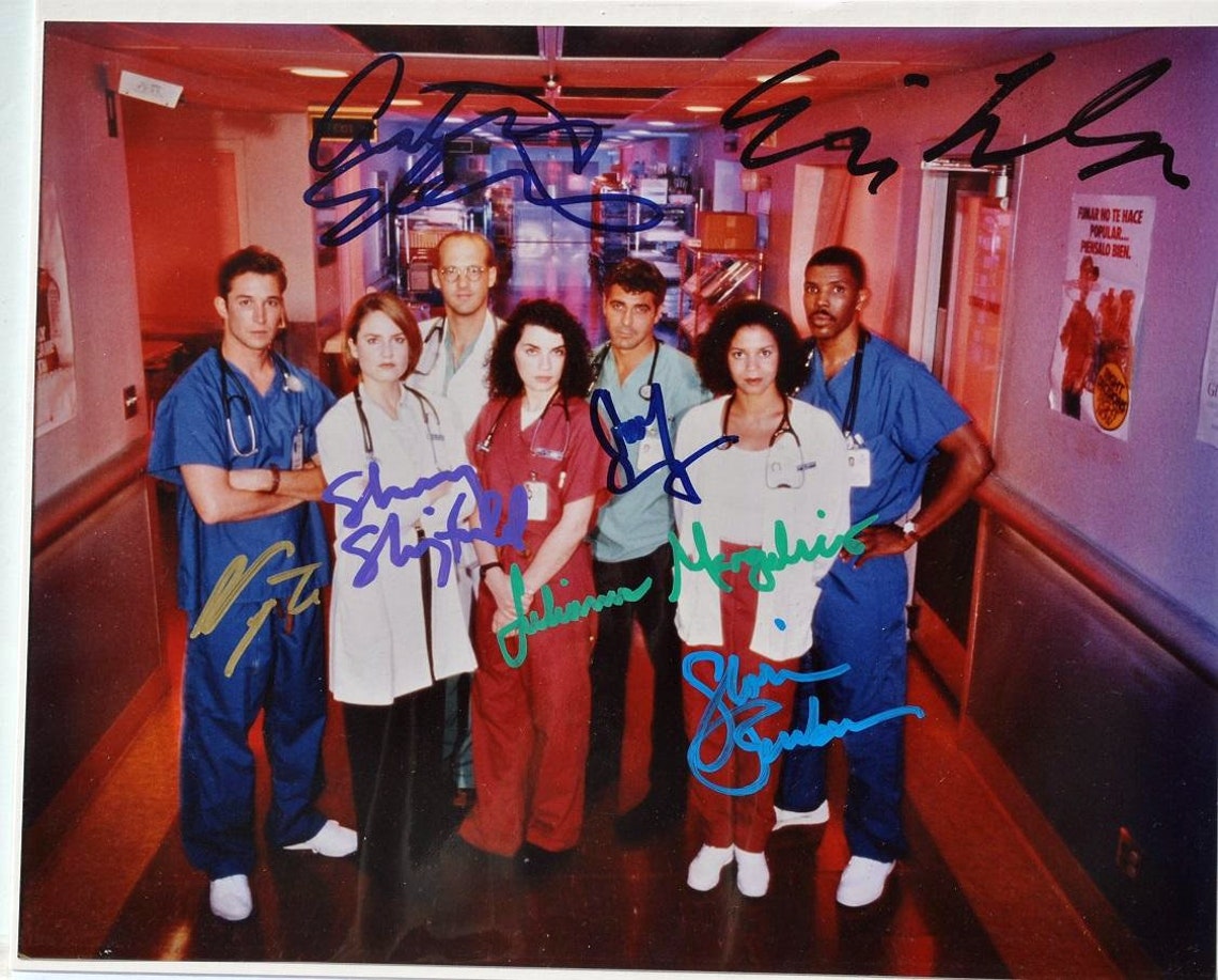 ER Cast Signed Photo X7 Noah Wyle, George Clooney, Anthony Edwards ...