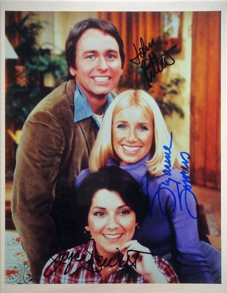 Three's Company Cast Signed Photo X3 John Ritter, Susan Somers, Joyce ...