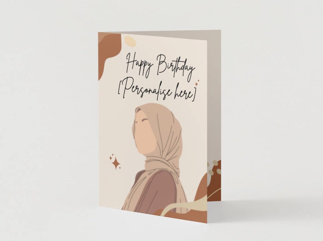 Muslim Birthday Card | Hijab Birthday Card | Digital Cards, Print at ...