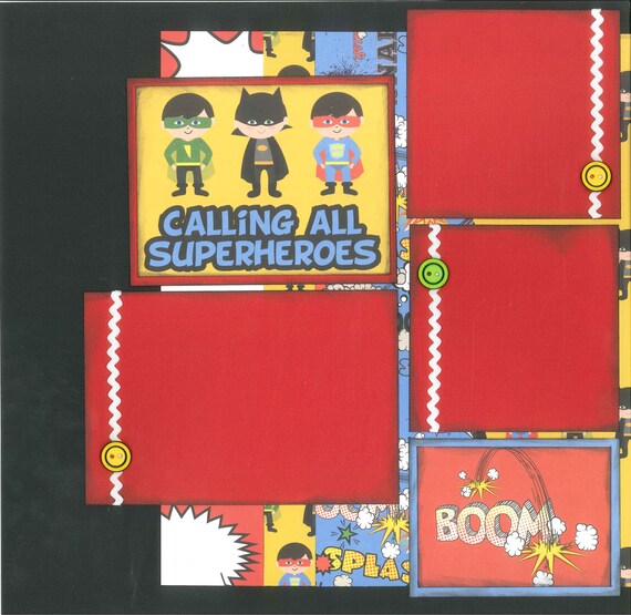 Papercraft Brothers Super Heroes 12x12 Scrapbook Page Kit Brother ...