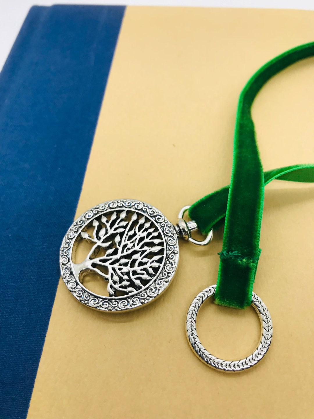 Velvet Ribbon Bookmark With Tree of Life End - Etsy