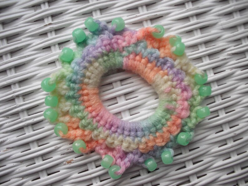 Crochet Scrunchies With Beads - Etsy