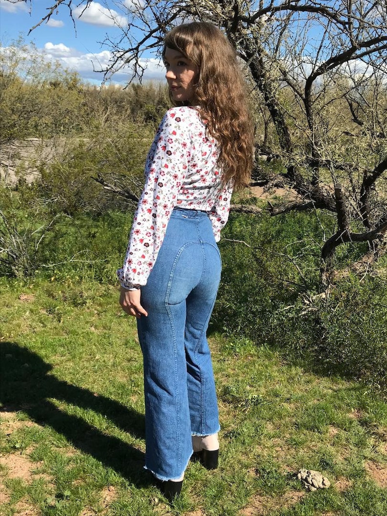 70s Dittos Saddleback Blue Jeans / Vintage Denim Dittos Frayed | Etsy