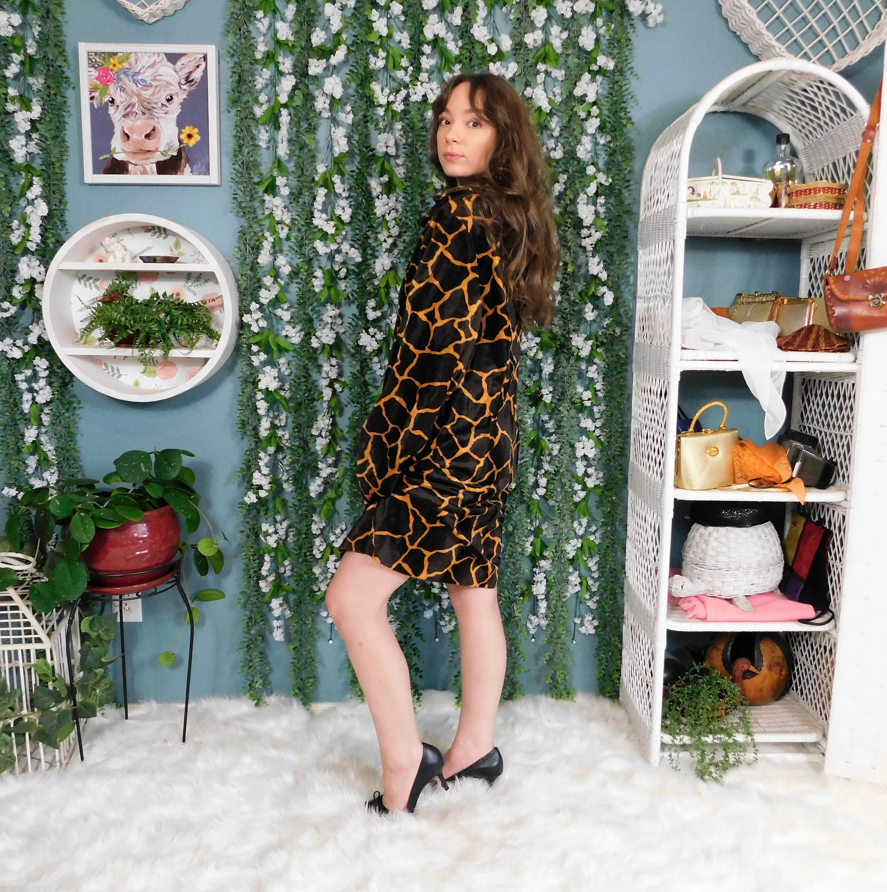 90's Faux Fur Giraffe Print Jacket by Sense - Etsy