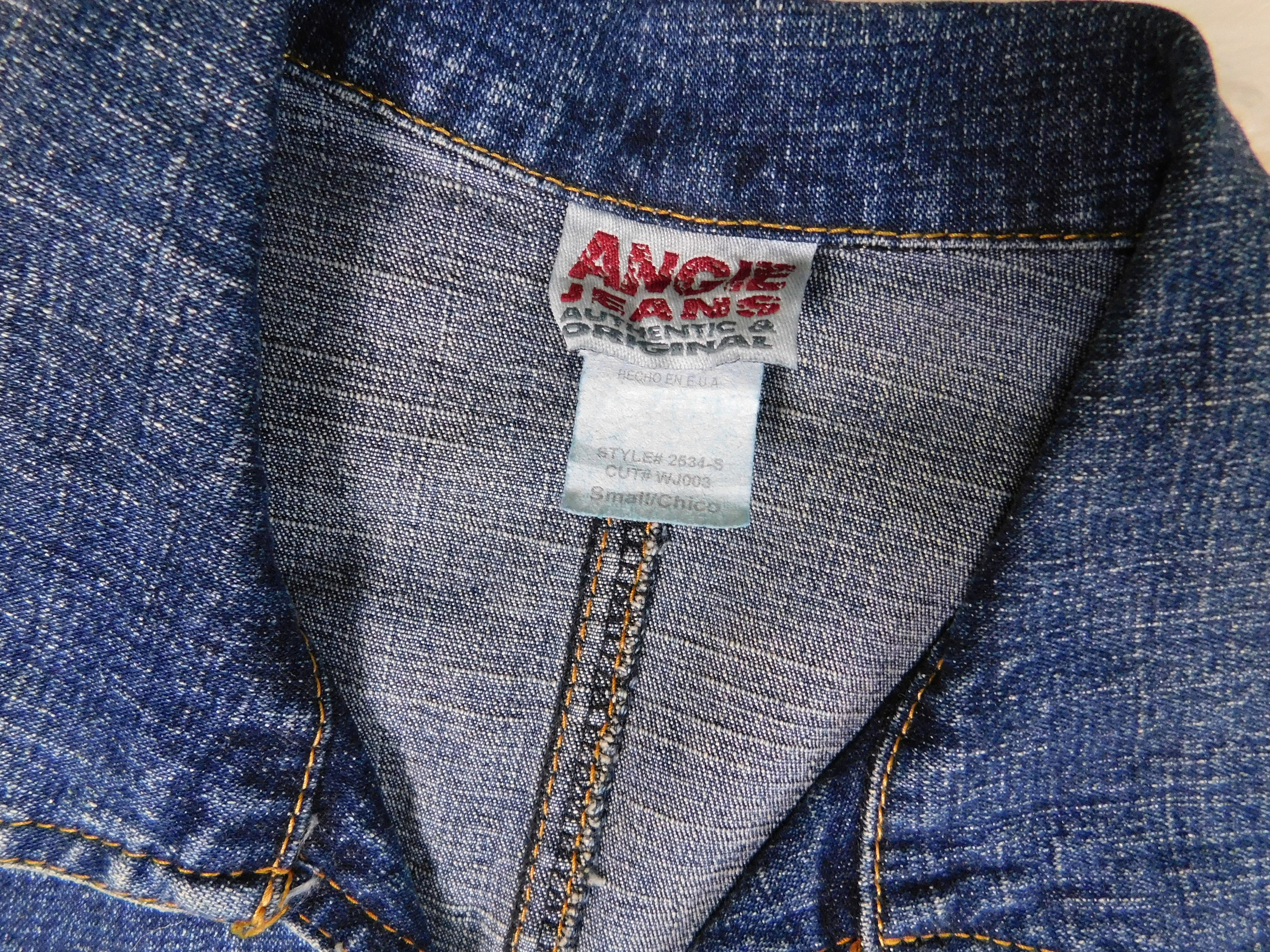 80s 90s Denim Jumpsuit by Angie Jeans / Vintage Stretch Denim Belted ...