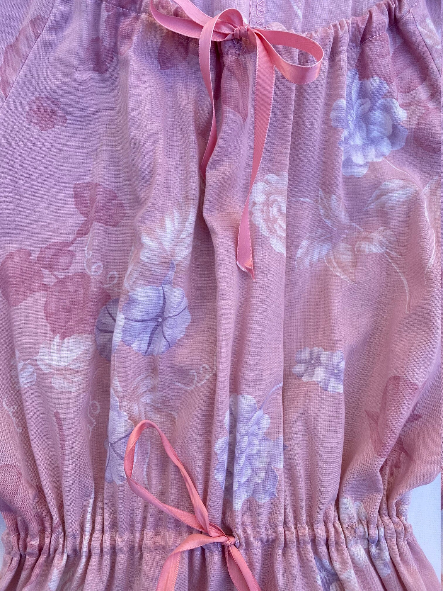 70's Toby George .. Pink Floral Long Sleeve Mid Length | Etsy