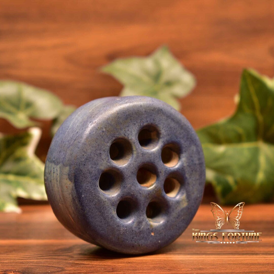 Zane Ware Pottery 1921 Blue Round Block Flower Frog - Etsy