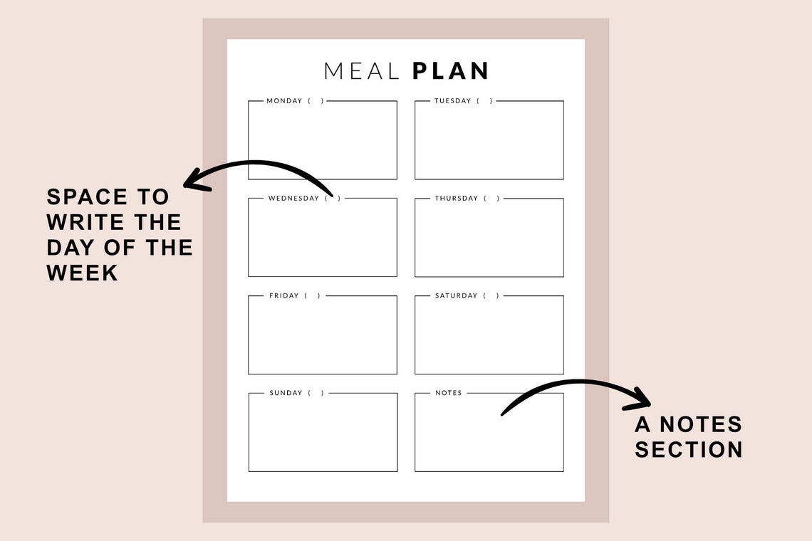 Printable Meal Planner + Grocery List | Menu Planner With Grocery List ...