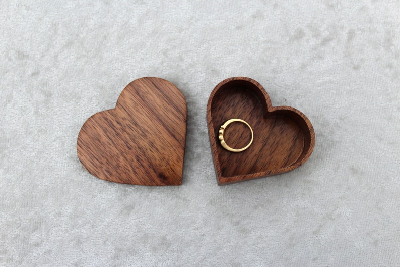 Small wooden heart shaped box | Etsy