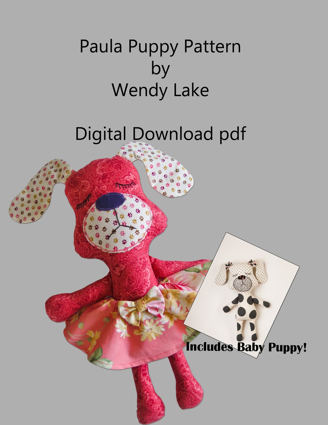 PUPPY Dog Doll Pattern, Skirt Pattern, Doll Pattern With Clothes, Rag ...