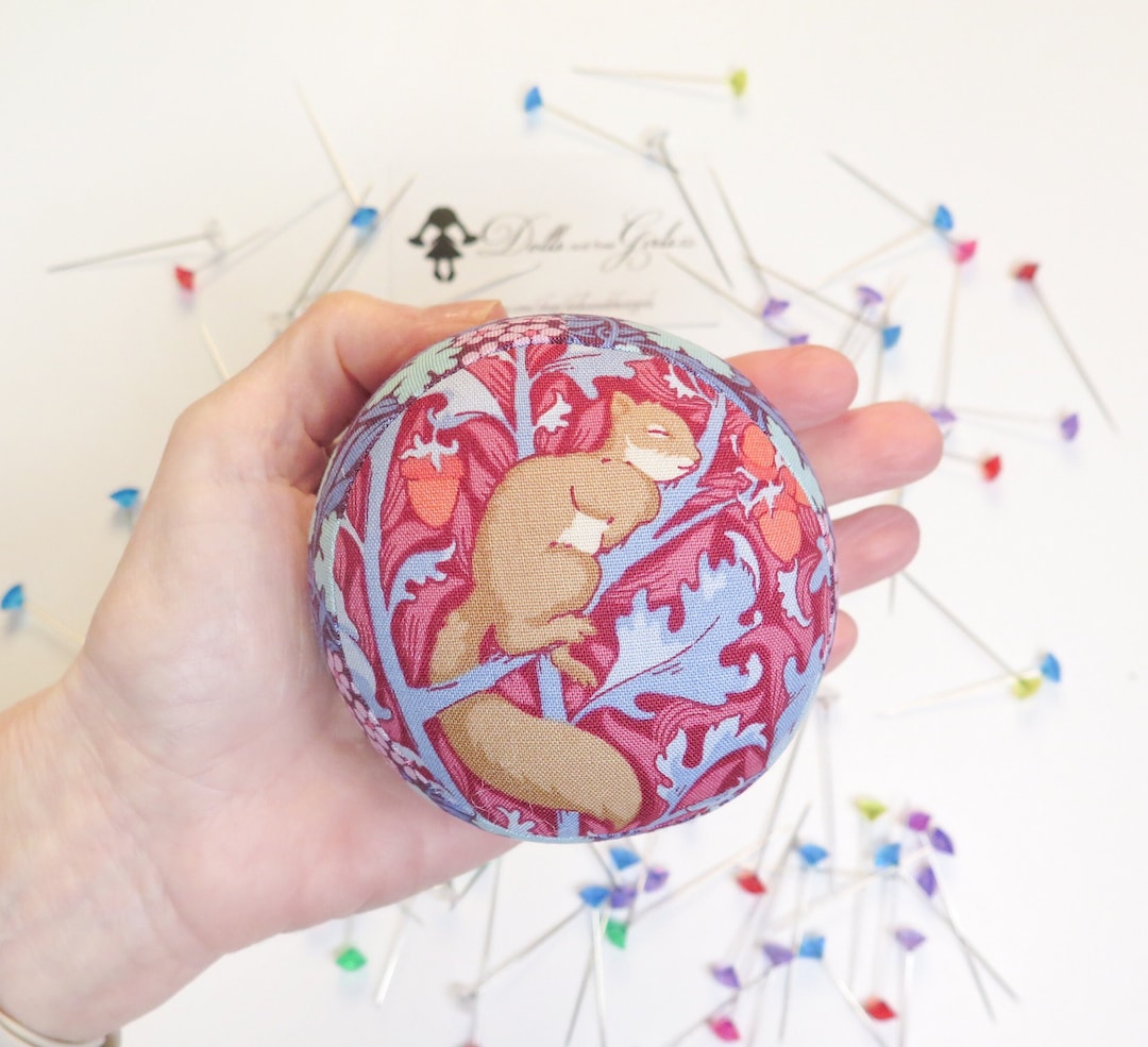 Mini Size Sleeping Squirrel Pincushion (BURGUNDY) -- Tilda Hibernation ...