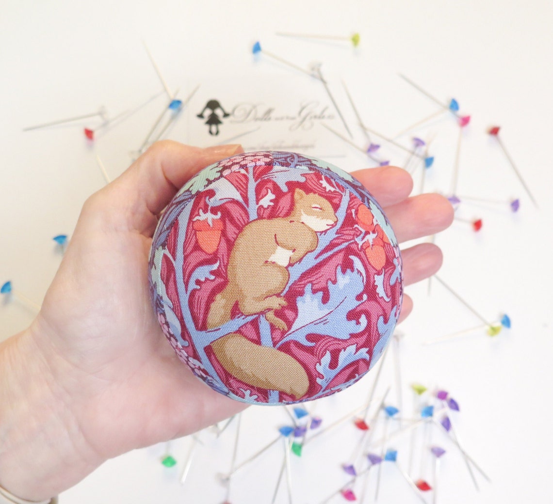 Mini Size Sleeping Squirrel Pincushion (BURGUNDY) -- Tilda Hibernation ...