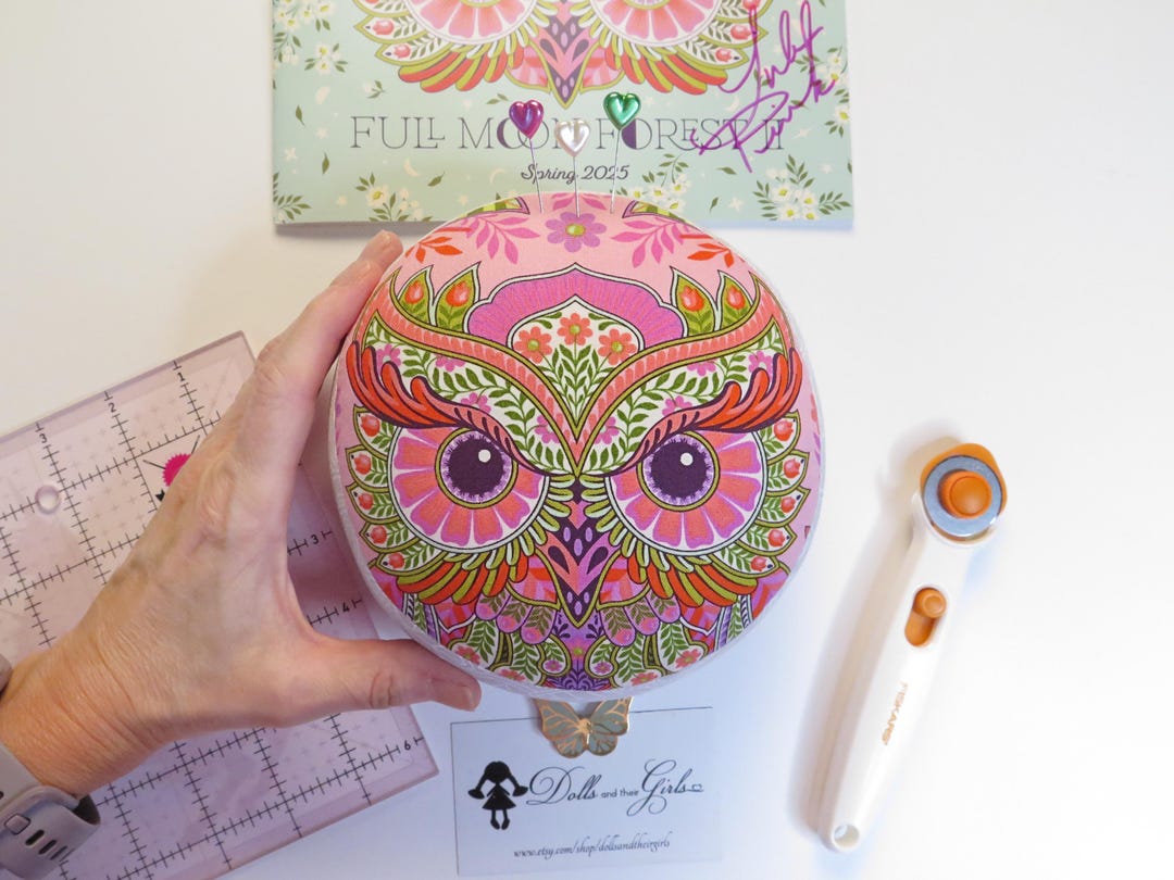 Full Moon Forest OWL (pink) JUMBO Size -- Tula Pink Pincushion ...