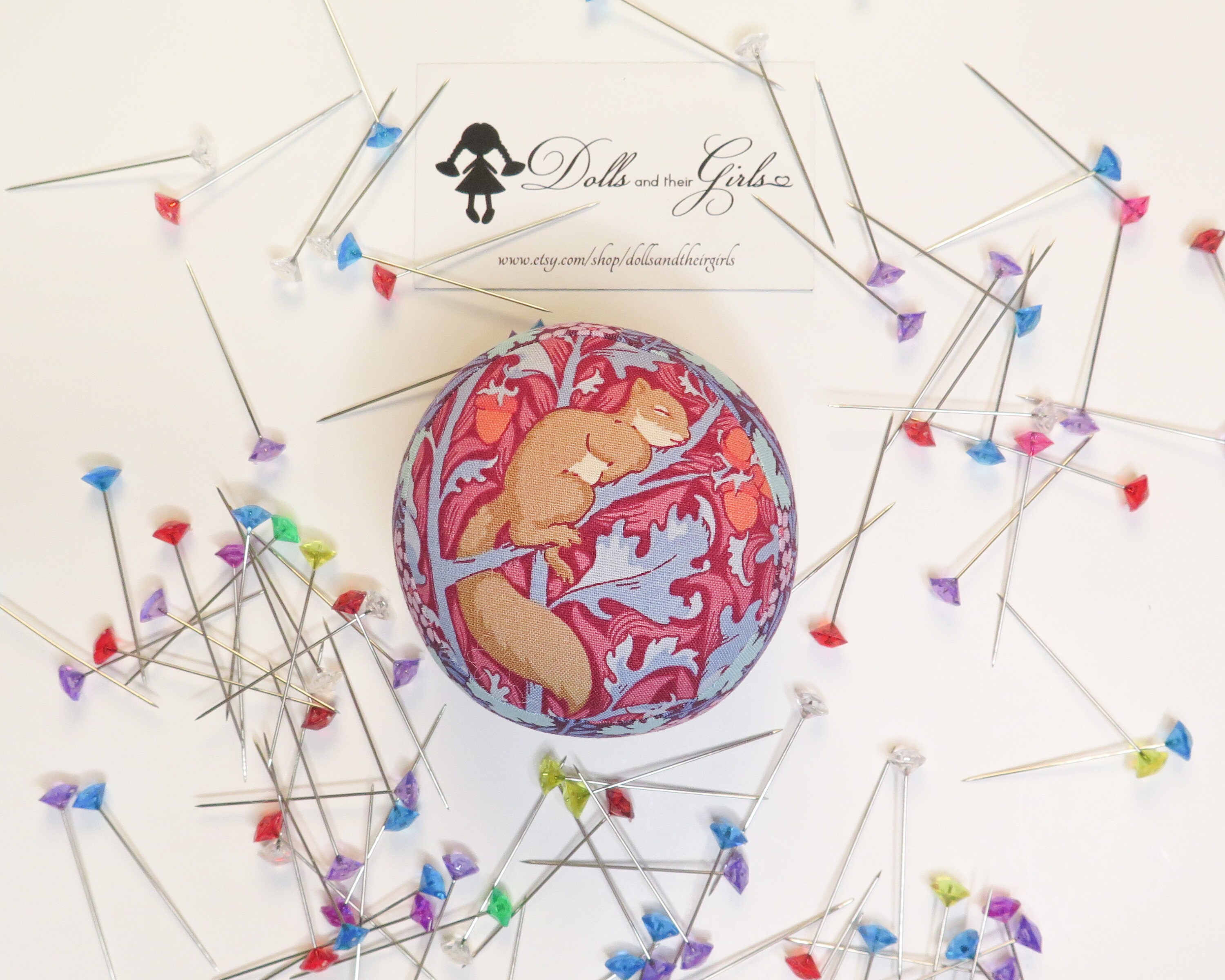 Mini Size Sleeping Squirrel Pincushion (BURGUNDY) -- Tilda Hibernation ...