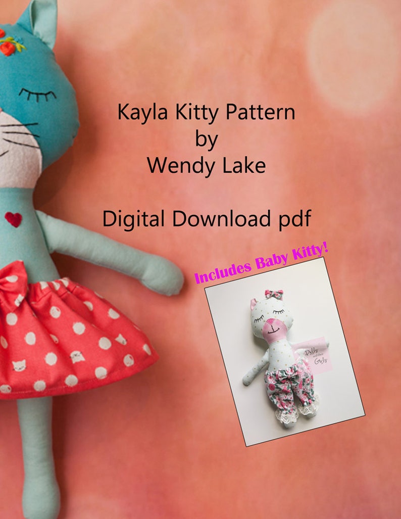 Cat Doll Pattern Kitty Doll Pattern Rag Doll Cat Pattern | Etsy