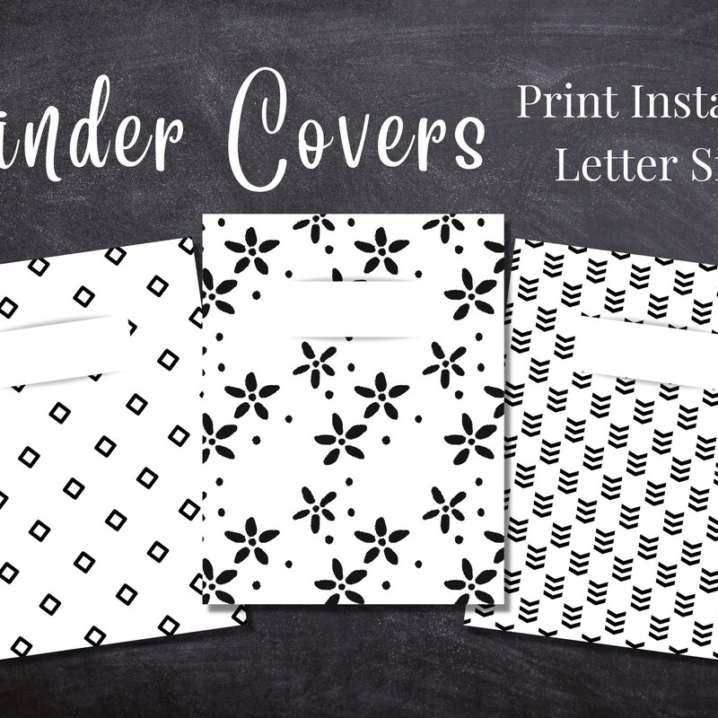 Black and White Binder Covers - Etsy