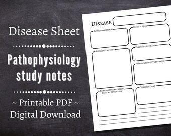 Pathophysiology Study Template - Etsy