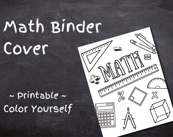 Math Binder Cover Printable / Letter Size / School Binder - Etsy