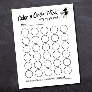 Piano Practice Chart Printable / Piano Practice Log Template / Piano ...