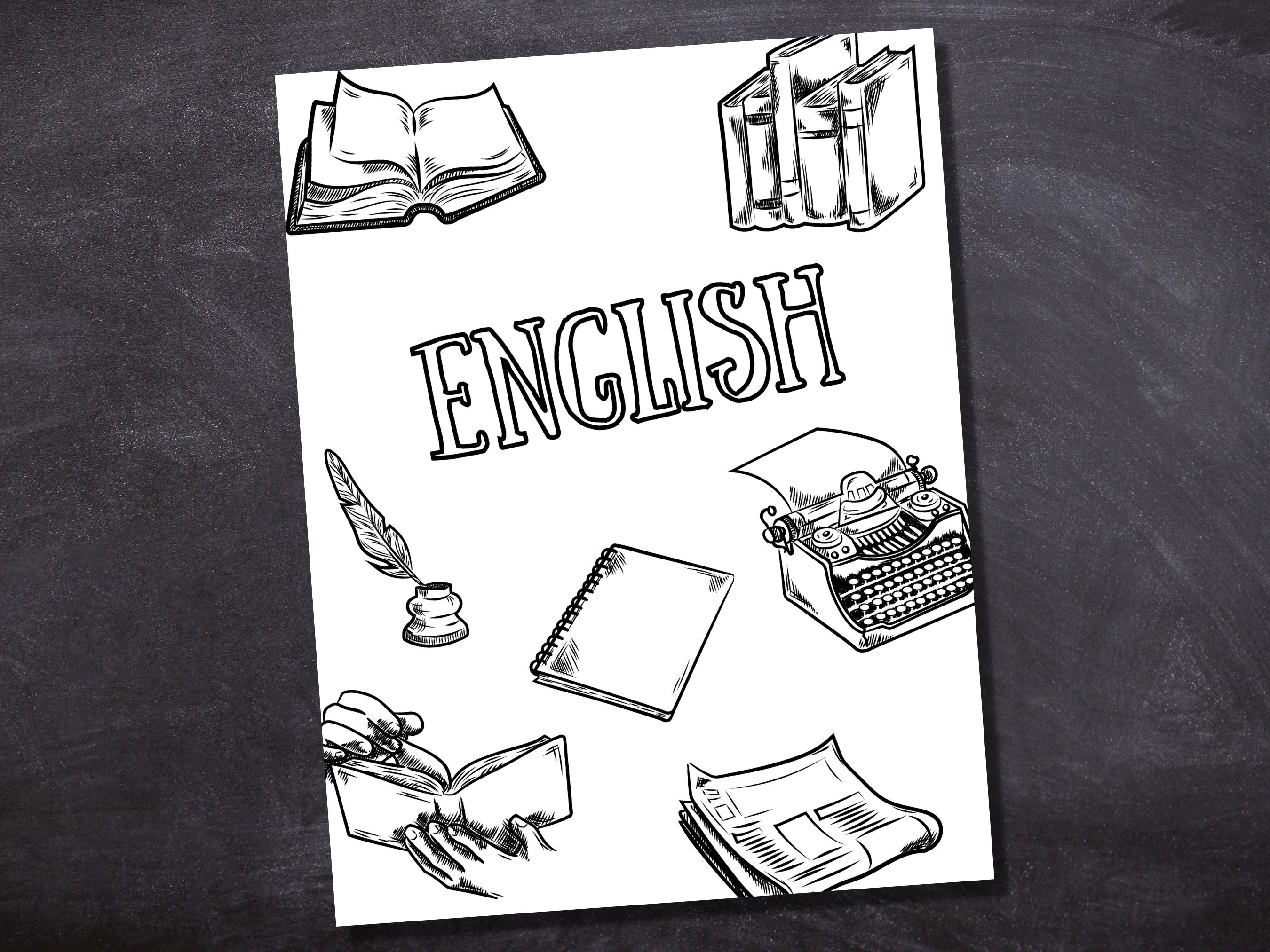 English Binder Cover Printable / Letter Size / School Binder - Etsy