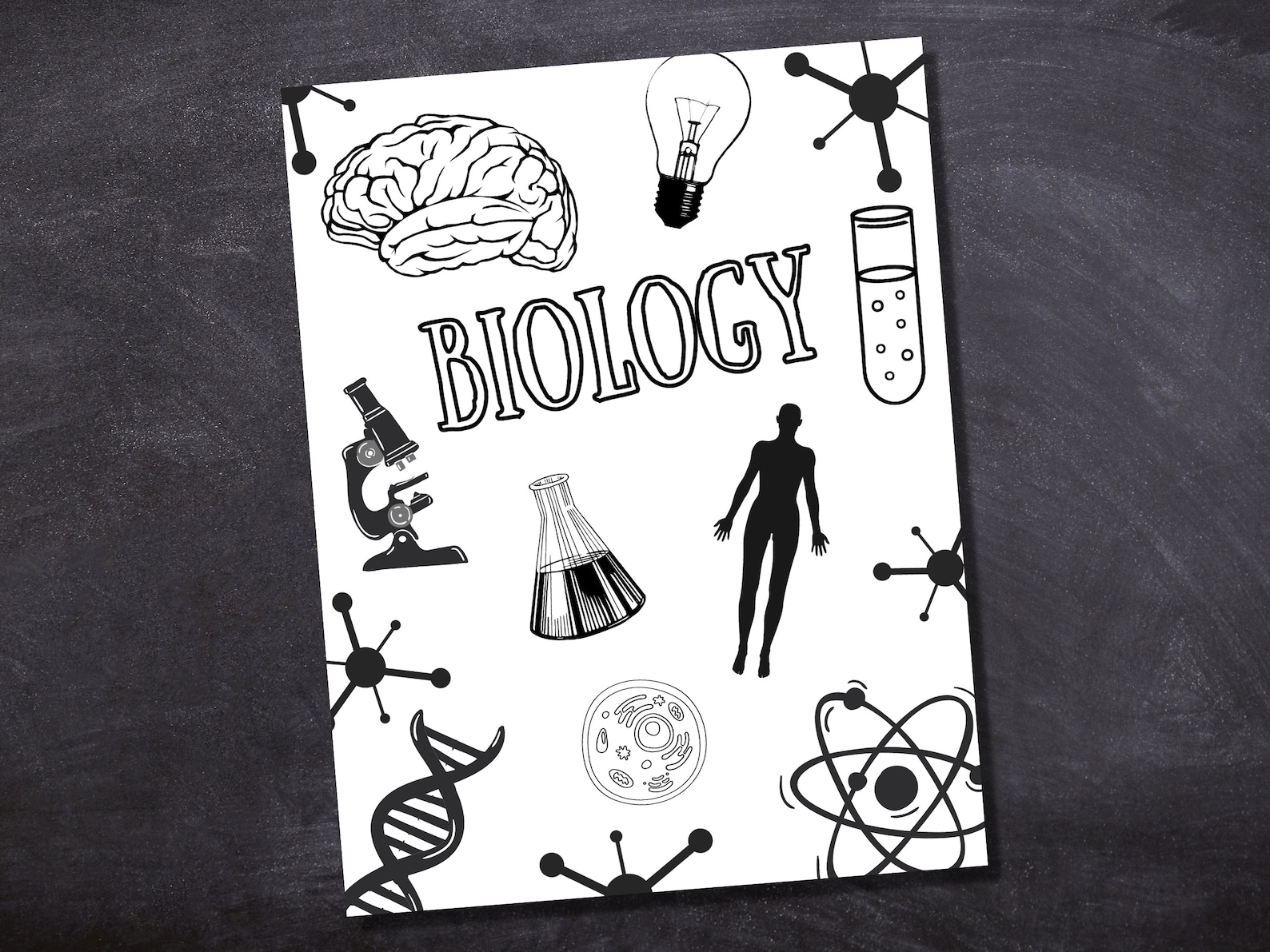 BIOLOGY Binder Cover Printable / Letter Size / School Binder Cover ...