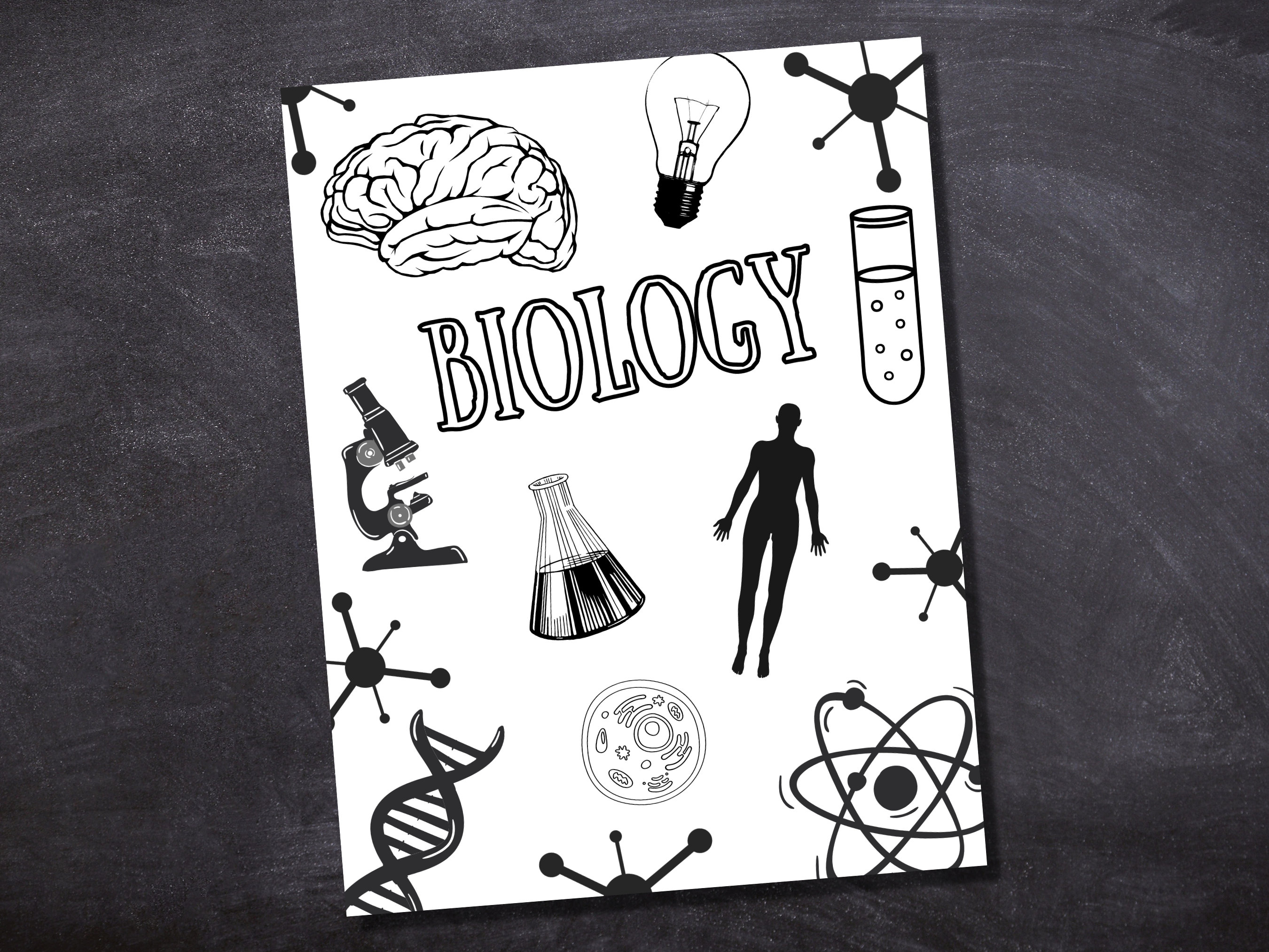 BIOLOGY Binder Cover Printable / Letter Size / School Binder Cover ...