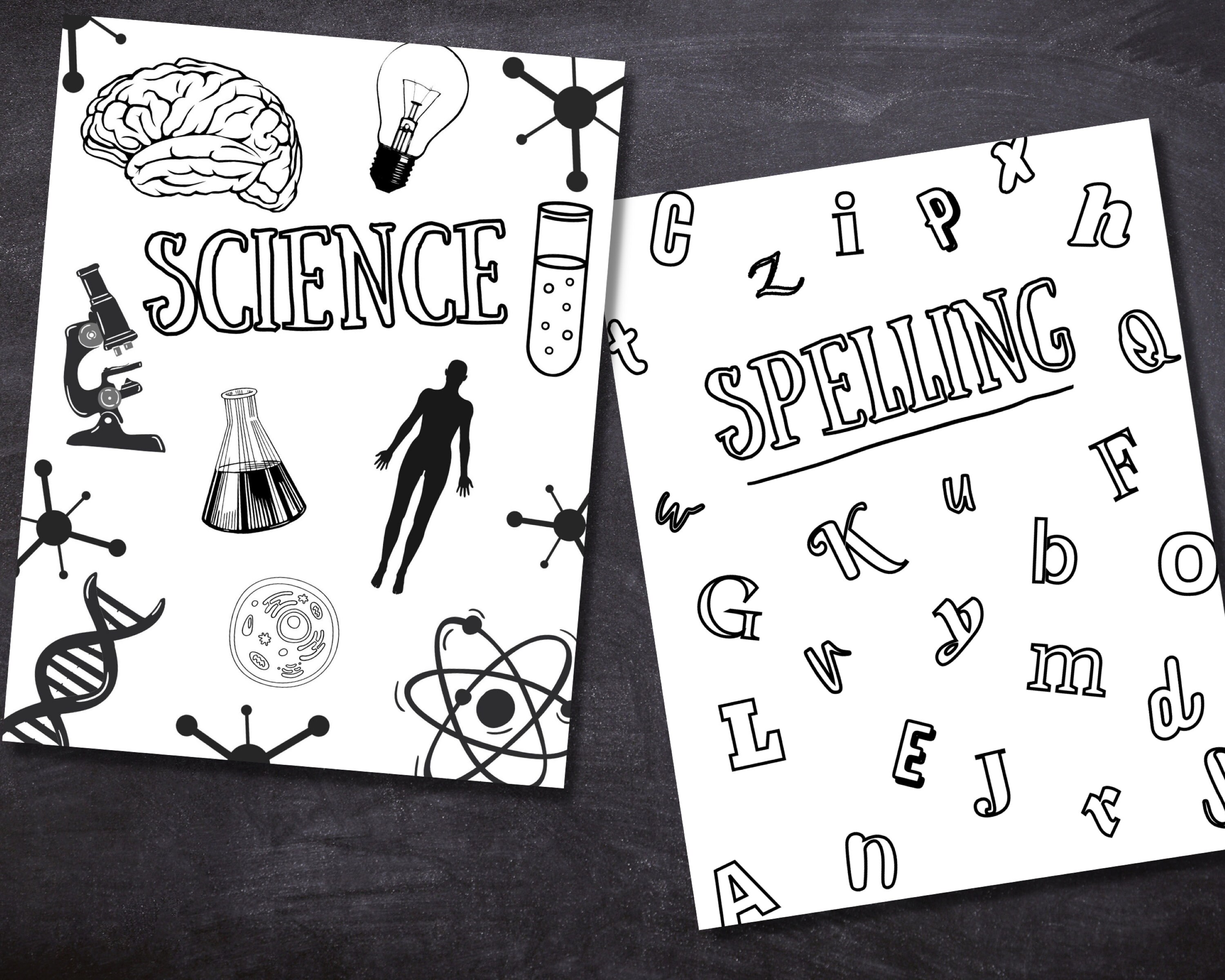 School Subjects Binder Cover Printable / Letter Size / Teacher - Etsy