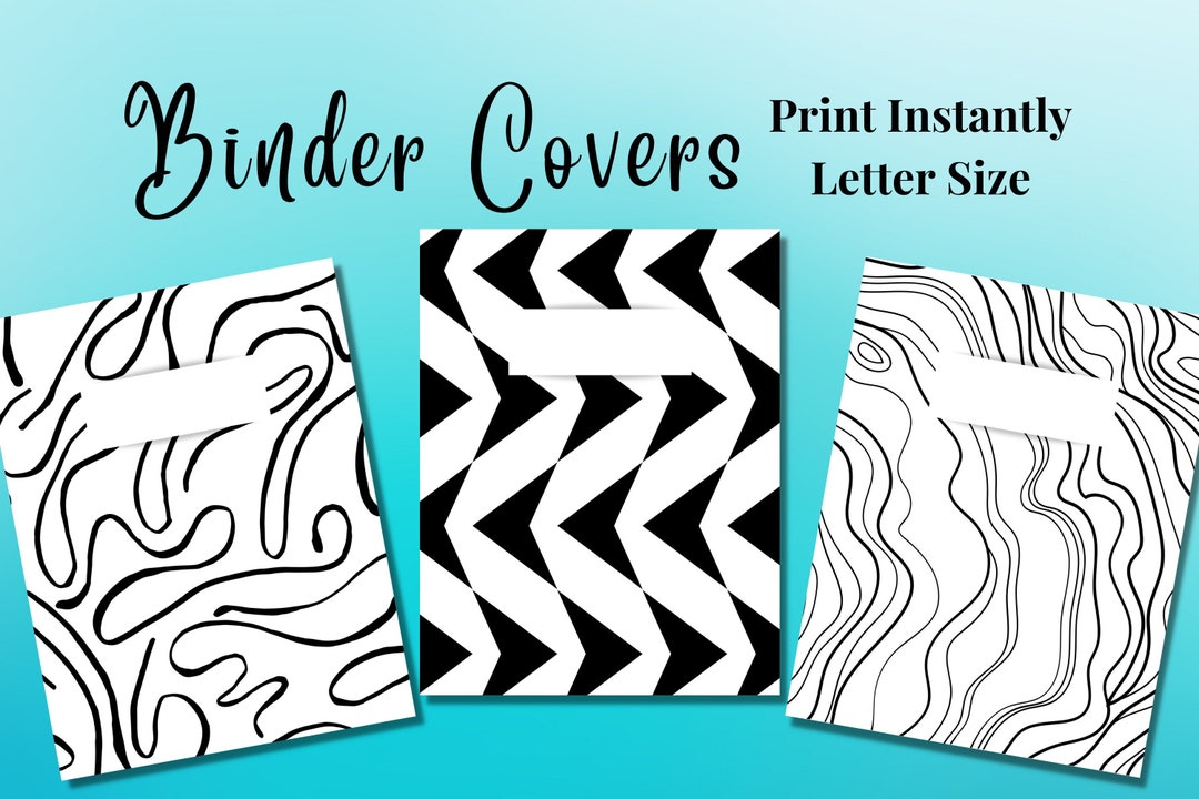 Black and White Binder Cover Printable / Letter Size / School - Etsy