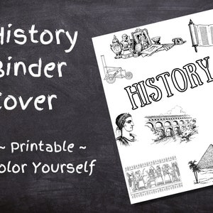 History Binder Cover Printable / Letter Size / School Binder Cover ...