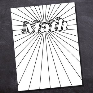 Math Binder Cover Printable / Retro / Letter Size / School Binder Cover ...