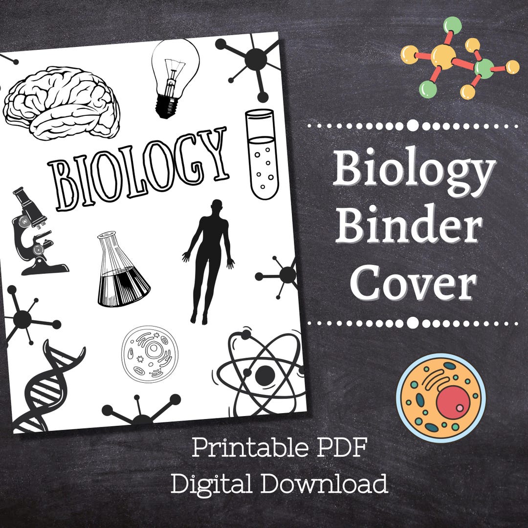 BIOLOGY Binder Cover Printable / Letter Size / School Binder Cover ...