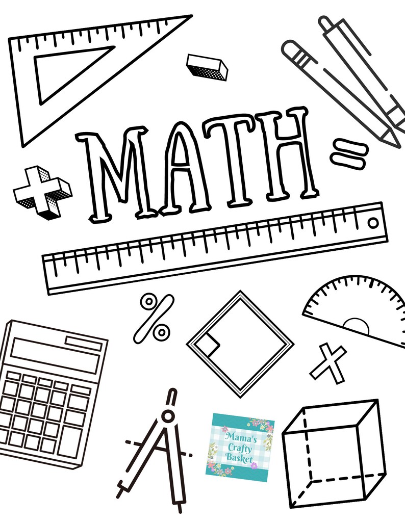 Math Binder Cover Printable / Letter Size / School Binder | Etsy