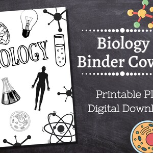 BIOLOGY Binder Cover Printable / Letter Size / School Binder Cover ...