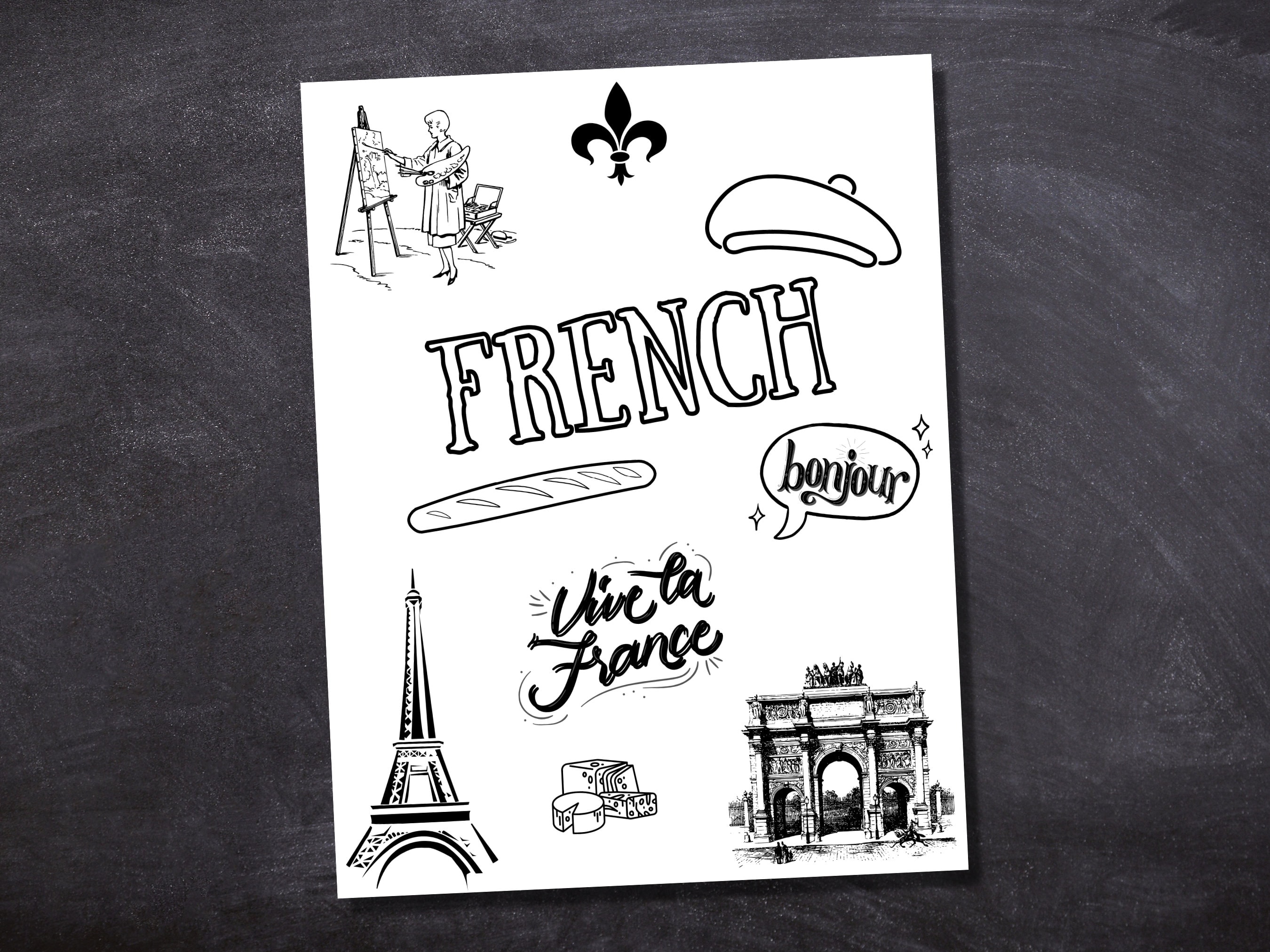 FRENCH Binder Cover Printable / Letter Size / School Binder Cover ...
