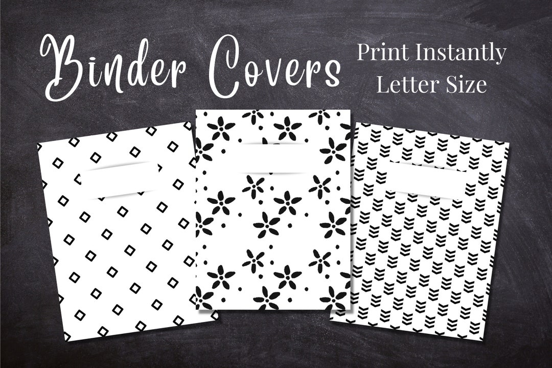 Black and White Binder Cover Printable / Letter Size / School Subject ...