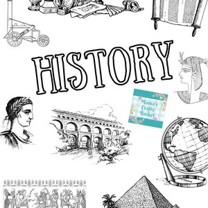 History Binder Cover Printable / Letter Size / School Binder Cover ...